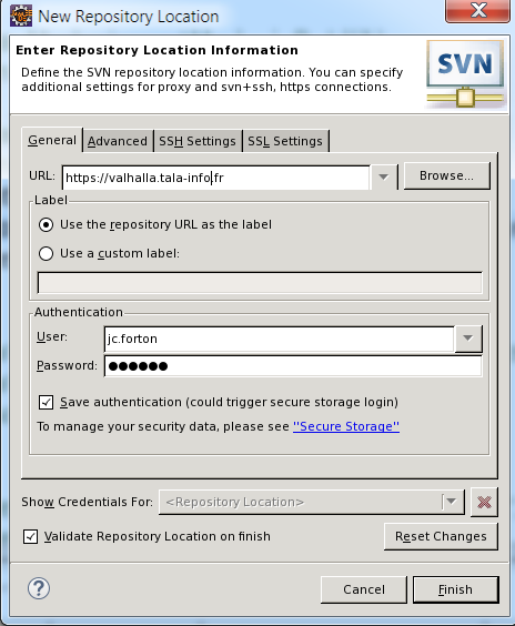 Fichier:SVN Repository informations.png — The Linux Craftsman